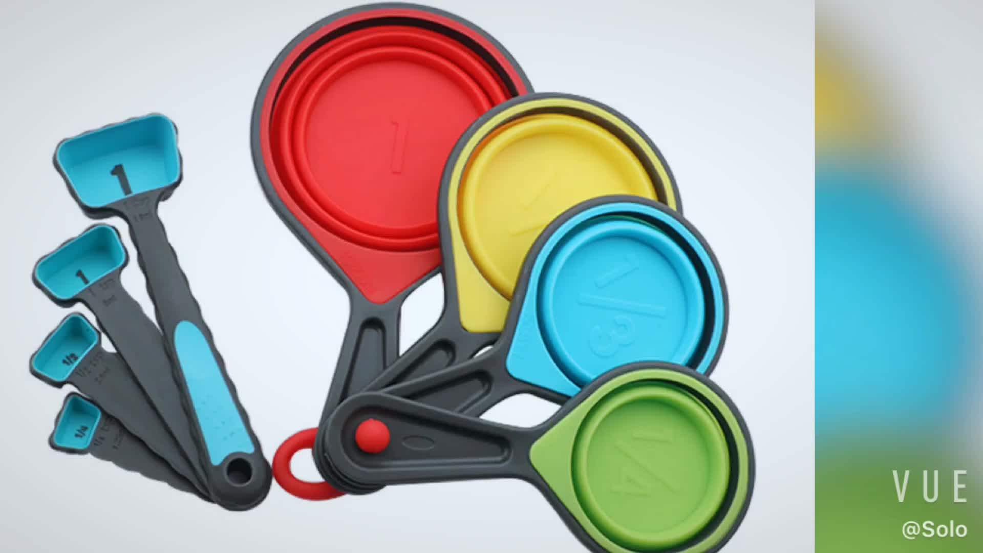 Bpa Free Private Label Blue Color Measuring Cups And Measuring Spoons ...