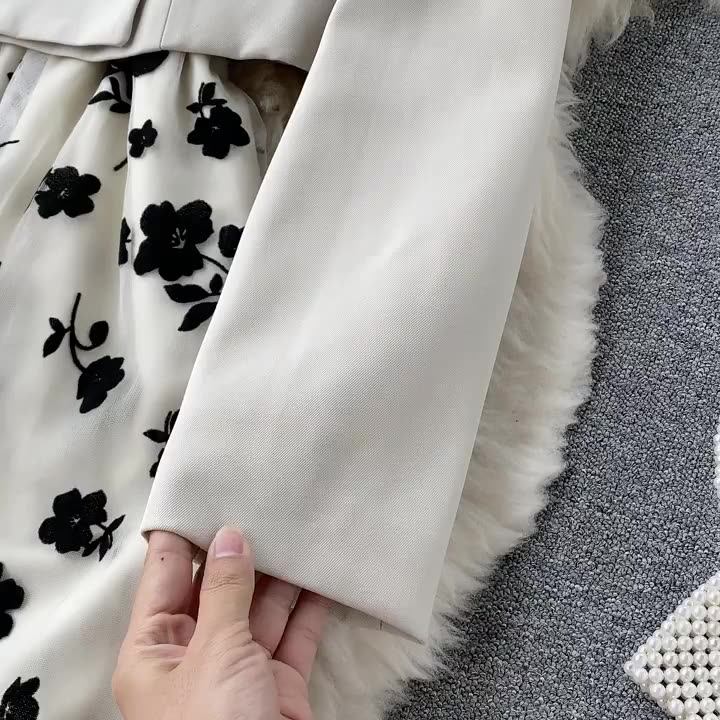 High Quality Women's Sets Winter Solid Coat Elegant Ladies Dress Suit ...