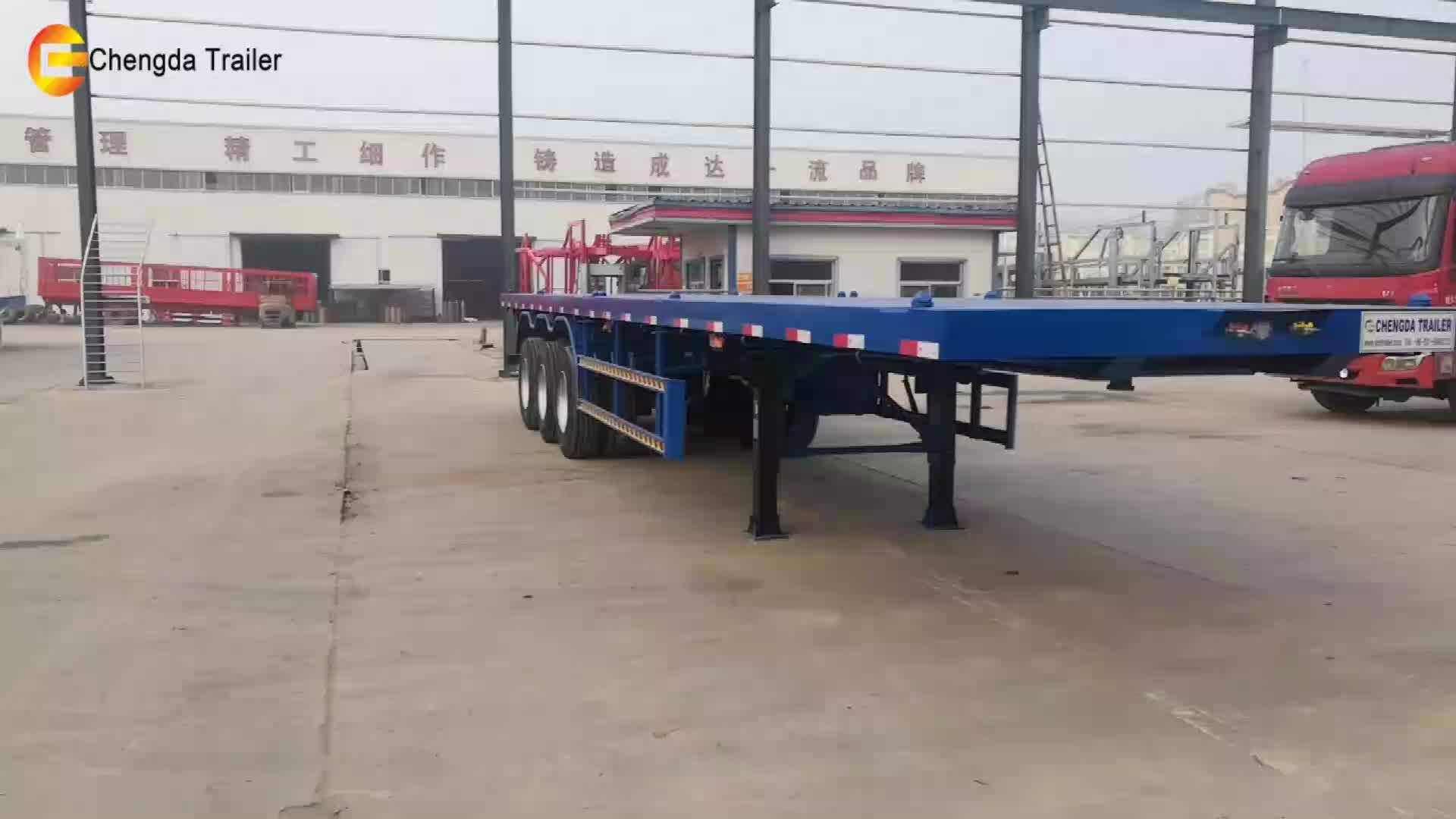 12 Meter Size And 45 - 100 Tons Max Payload Low Flat Bed Container ...