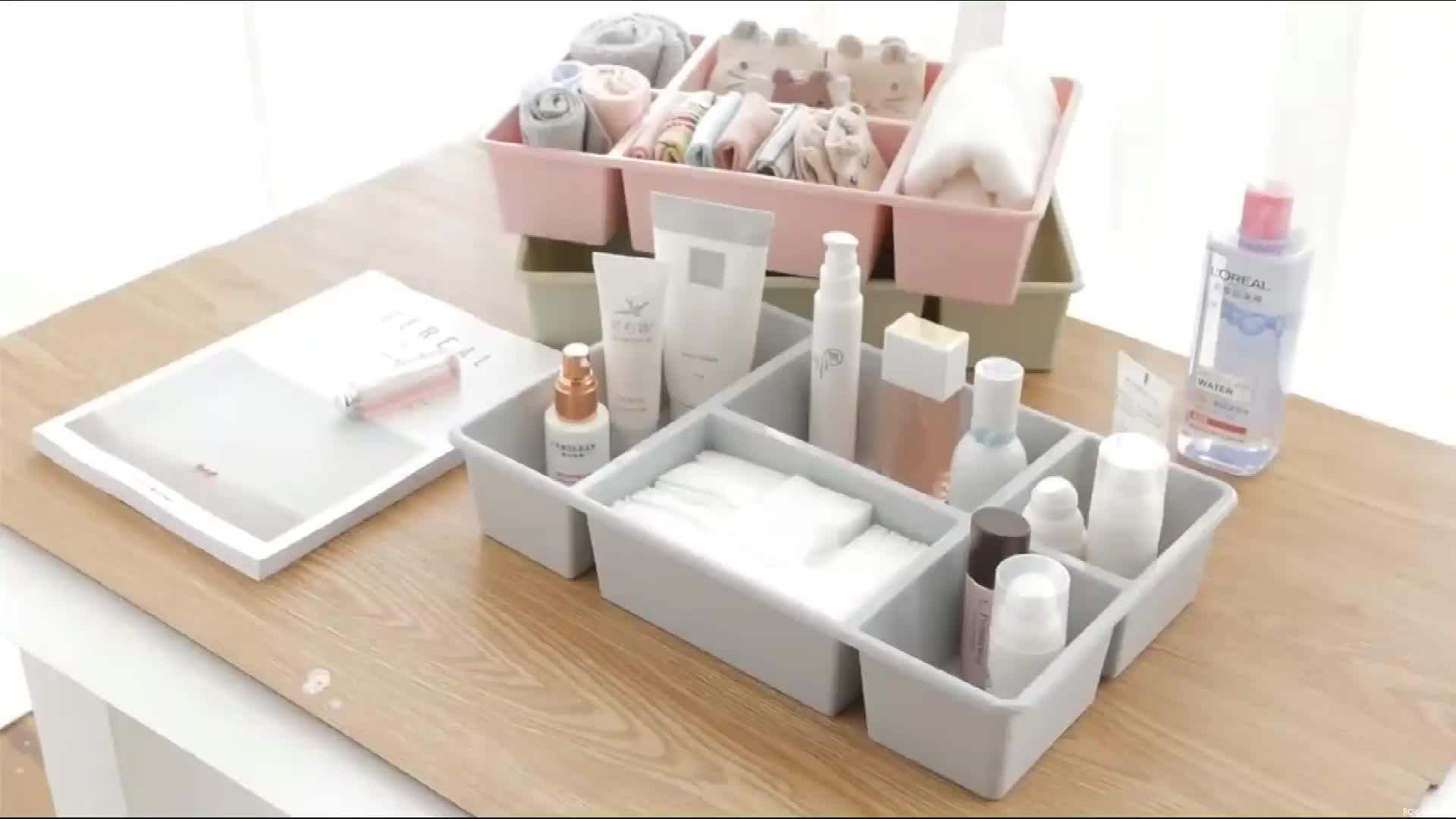 5 Compartments Drawer Sorting Box Houseware Plastic Closet Dresser ...