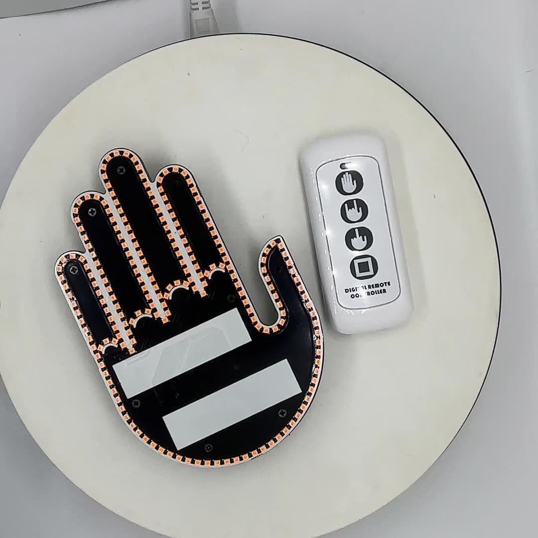 Universal Fun Car Middle Finger Led Light With Remote Car Gadgets ...