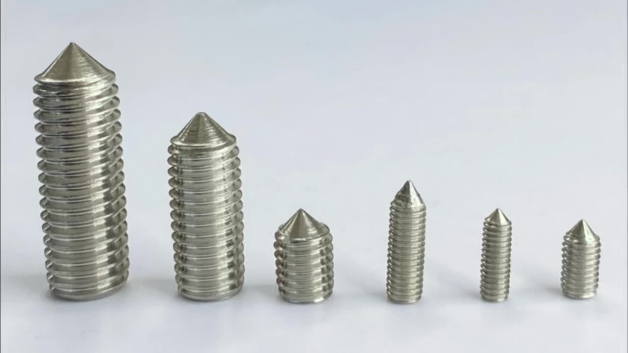 Din914 Hex Socket Headless Grub Set Screws With Cone Point Stainless ...