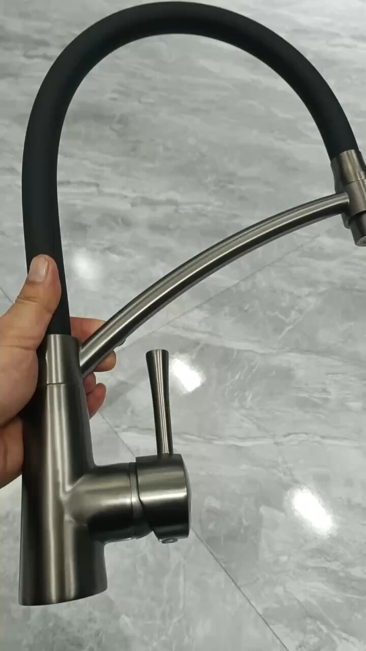 High Quality Brass Gun Grey Faucet Single Handle Hotel Bathroom Faucets ...