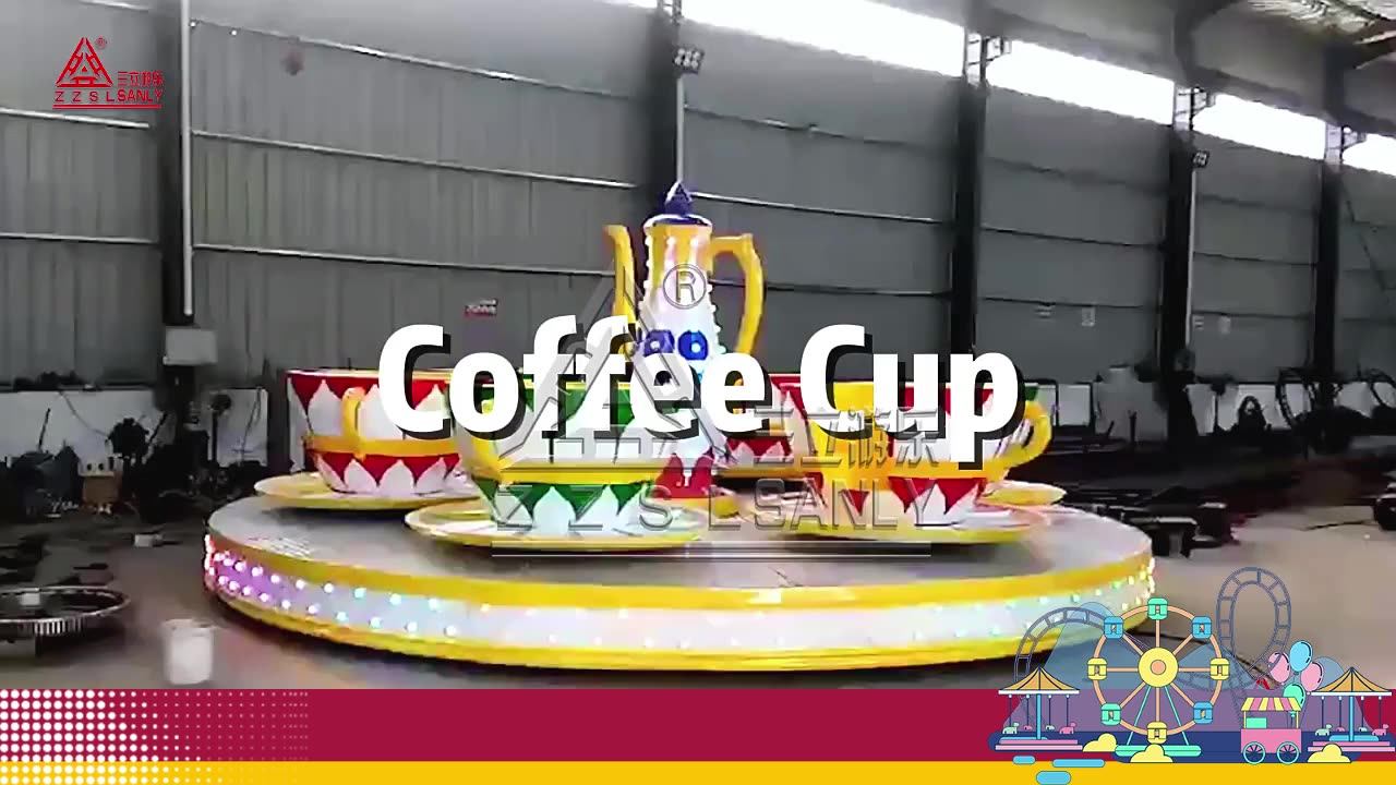 Attraction Saucer Spinning Carousel Kiddie Amusement Park Customized ...