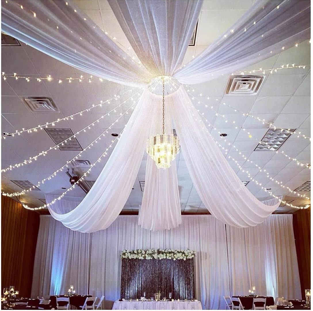 Wholesale White Chiffon Event Draping Fabric Backdrop Ceiling Drapes ...
