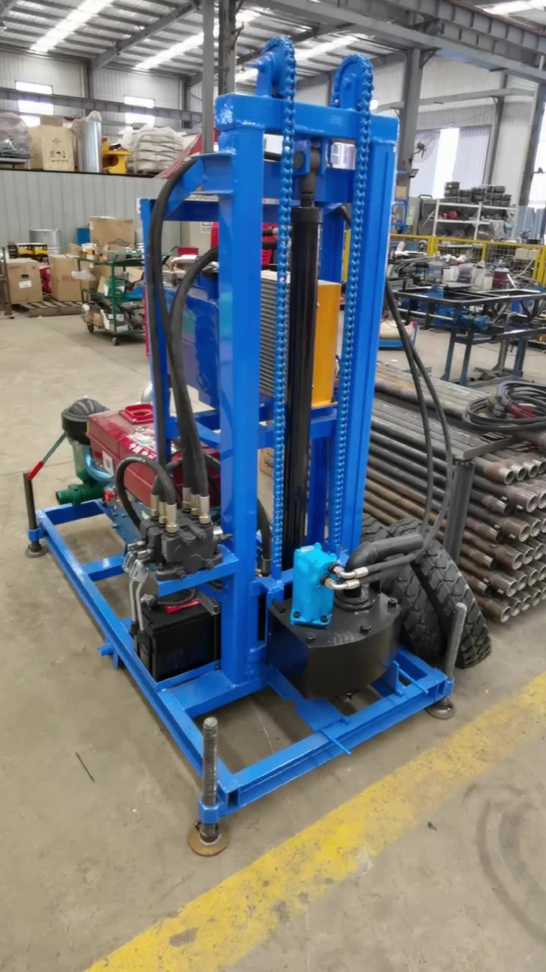 150 Meters Depth Diesel Engine Water Well Drilling Rig Machine ...