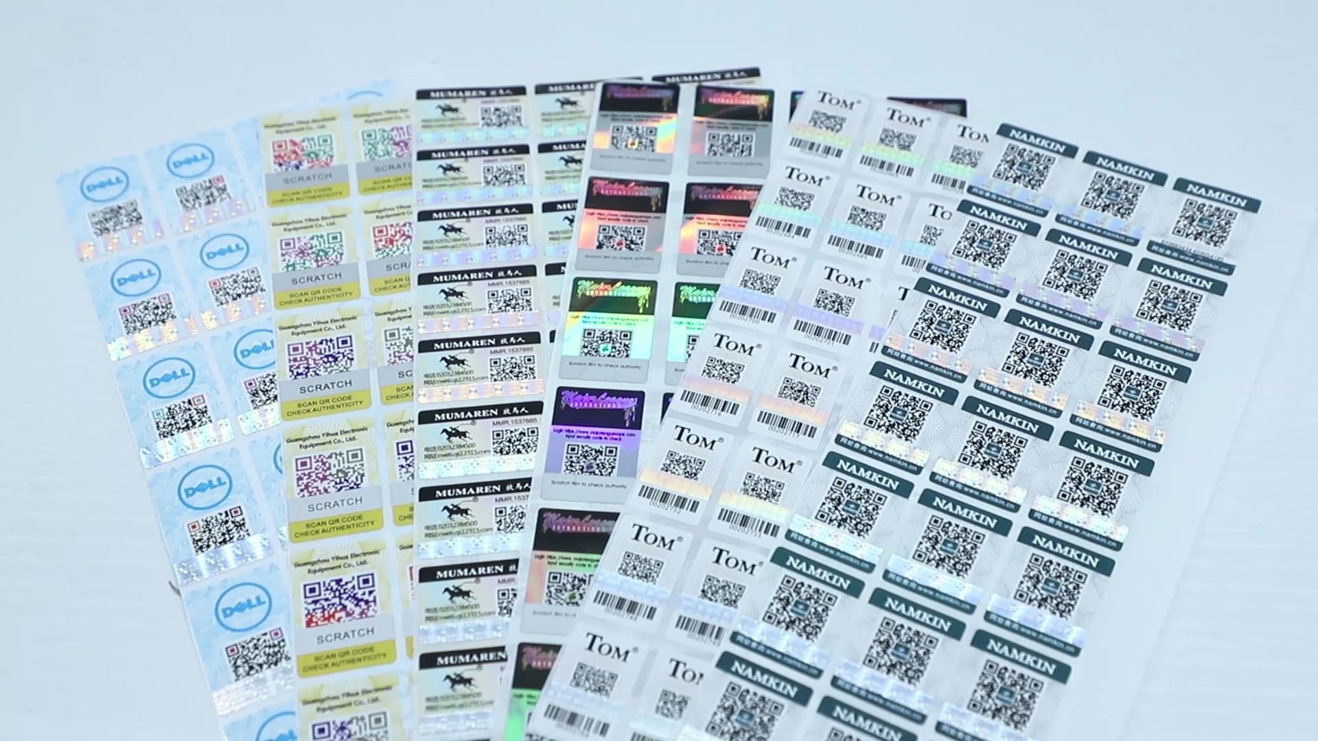 Destructable Qr Code Aufsteller Transfer Label Rolls Serial Number ...