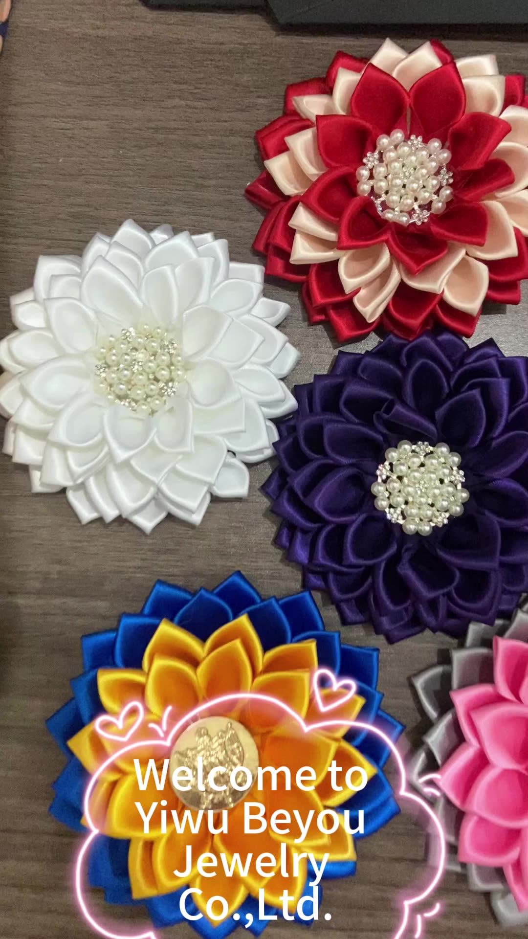 Top Ladies Of District Inspired Pink Women Flower Ribbon Flower Brooch ...