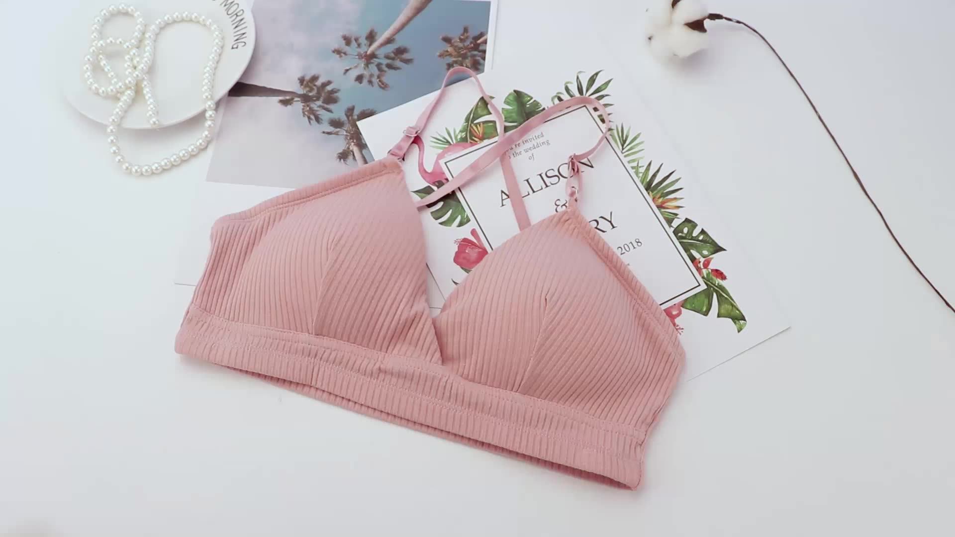 2022 New Fashion Women Bra Solid Cotton Smooth Seamless Wire Free ...