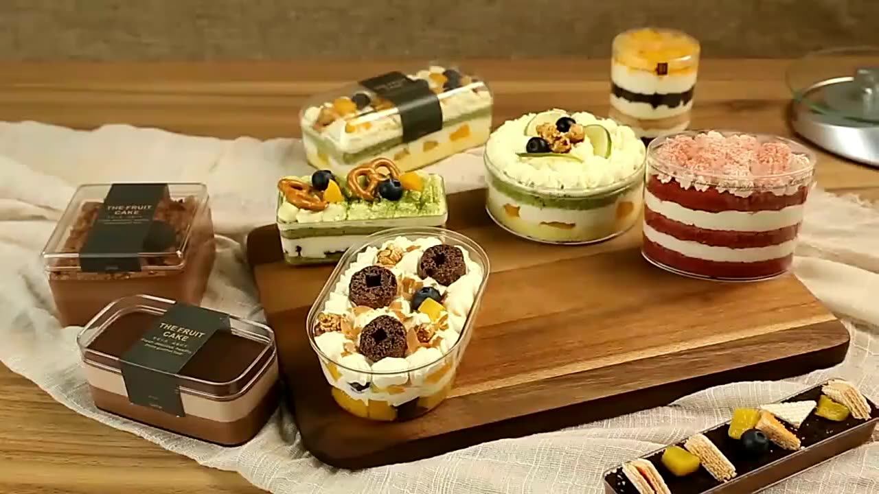 Tiramisu Square Plastic Cake Box Food Dessert Gift Box Packaging ...
