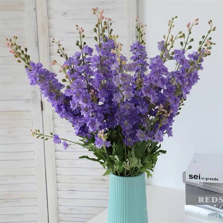 K15 Artificial Delphinium Long Stem Fake Snapdragon Silk Delphinium Flowers Arrangement Fake ...