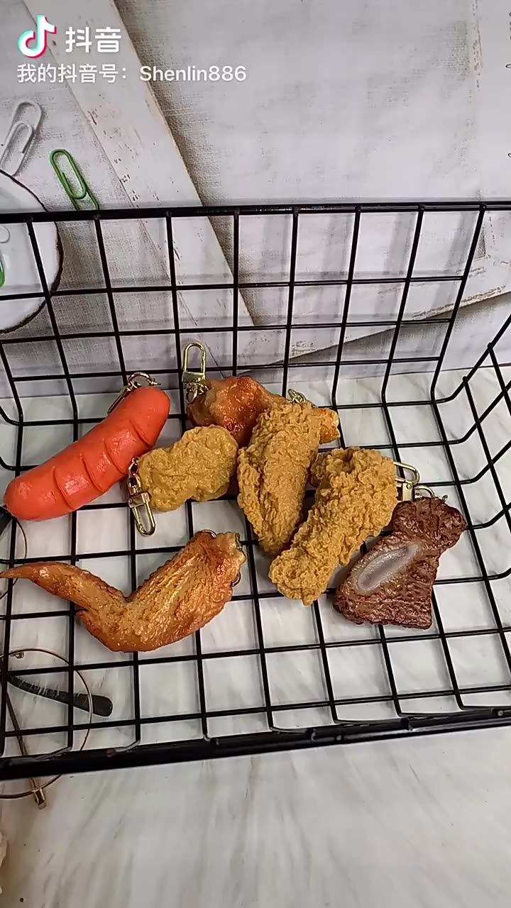 New Style Food Keychain Pvc/rubber Fried Chicken Leg Chicken Wing ...