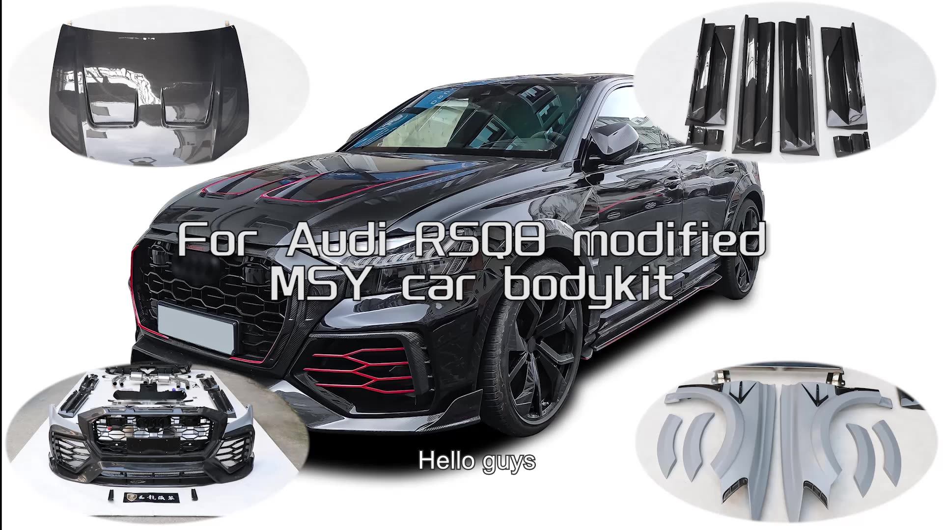 Carbon Fiber Body Kit Front Bumper Rear Spoiler Engine Cover Side ...