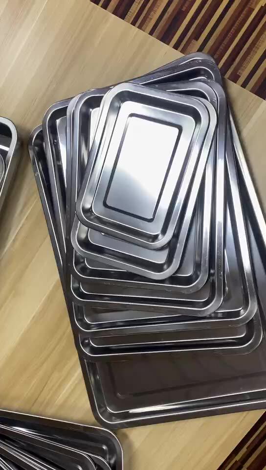 Home Dinnerware Square Plate Rectangular Stainless Steel Tray - Buy ...