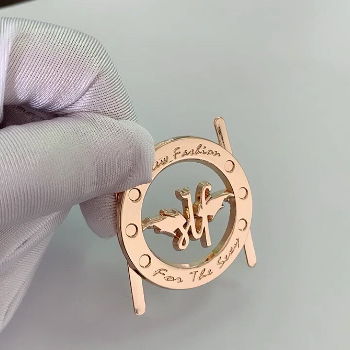 Hollow Round Tag Embossed Custom Brand Letter Logos For Handbag - Buy ...