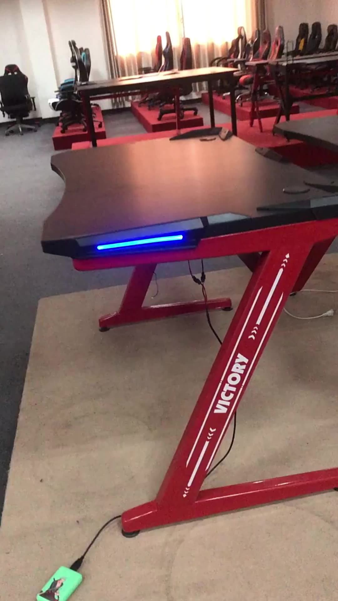Home Office Z-shaped Computer Gaming Desks With Rgb Lights - Buy Gaming ...