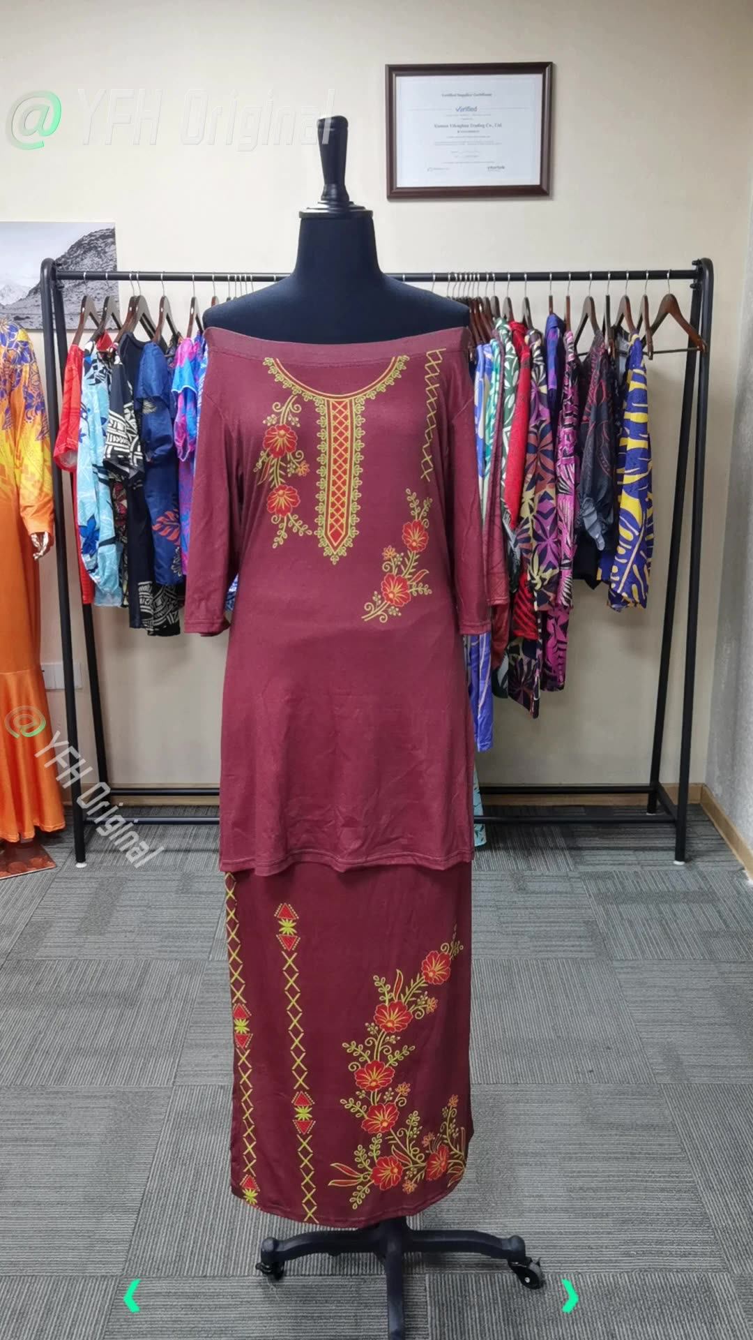 Red Samoa Puletasi Retro Style Women Off Shoulder Tops Match Tribal ...