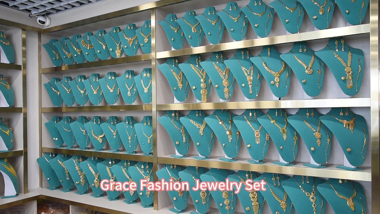 Grace Advanced Sense Design 24k Brass Necklace Earrings Ladies Custom ...