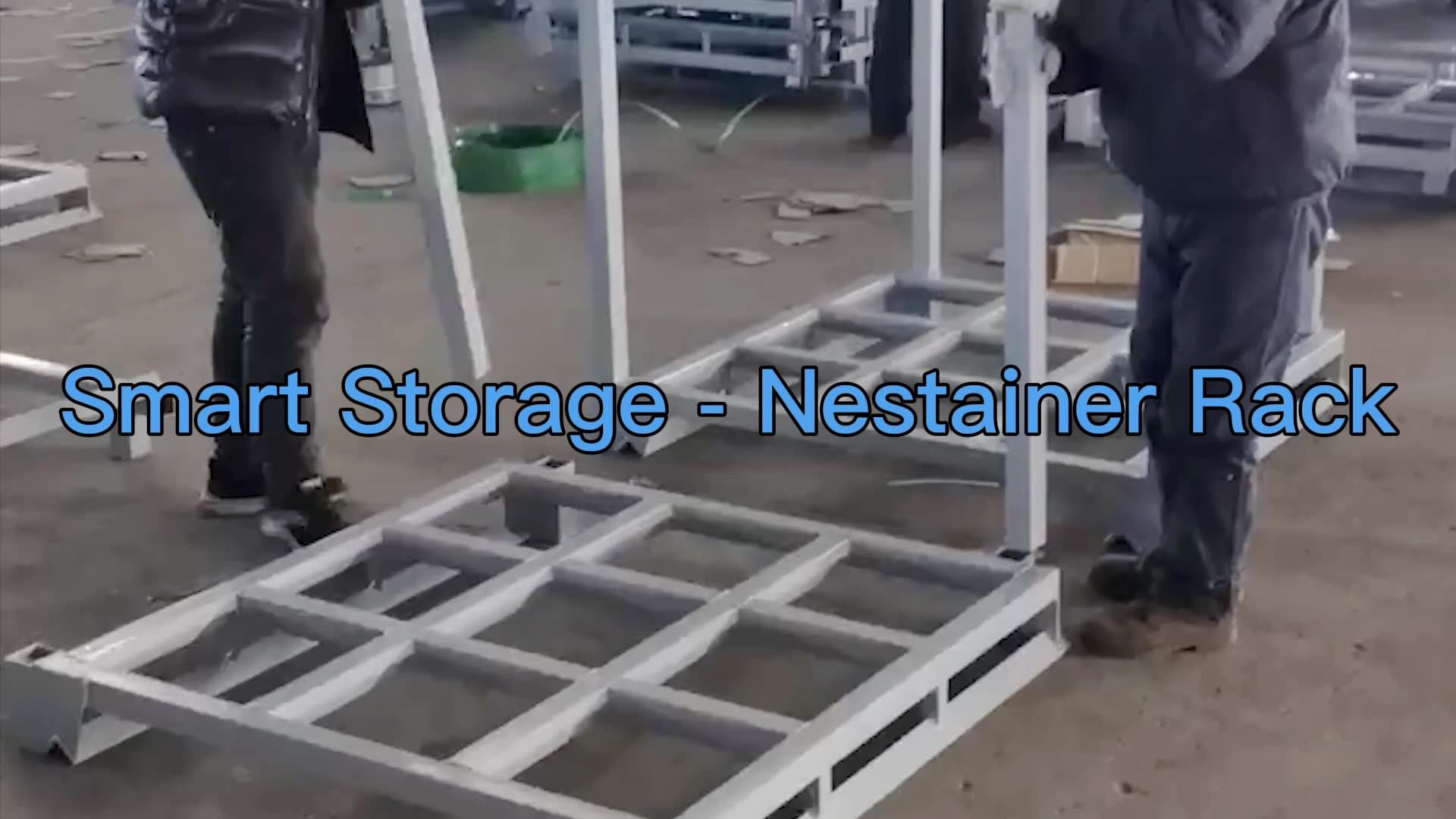 Warehouse Welded Industrial Metal Pallet Nestainer Stacking Racking ...