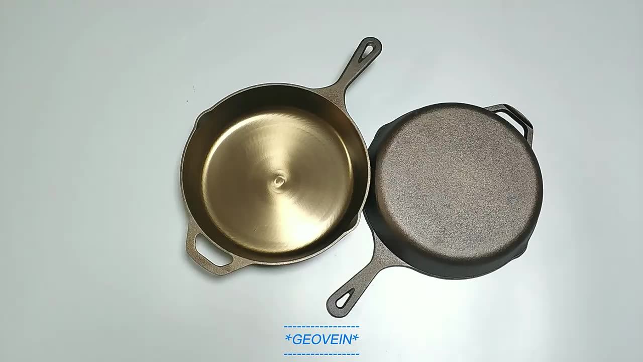 Customizable Natural Non-stick Cast Iron Skillet Smooth Polished Frying ...
