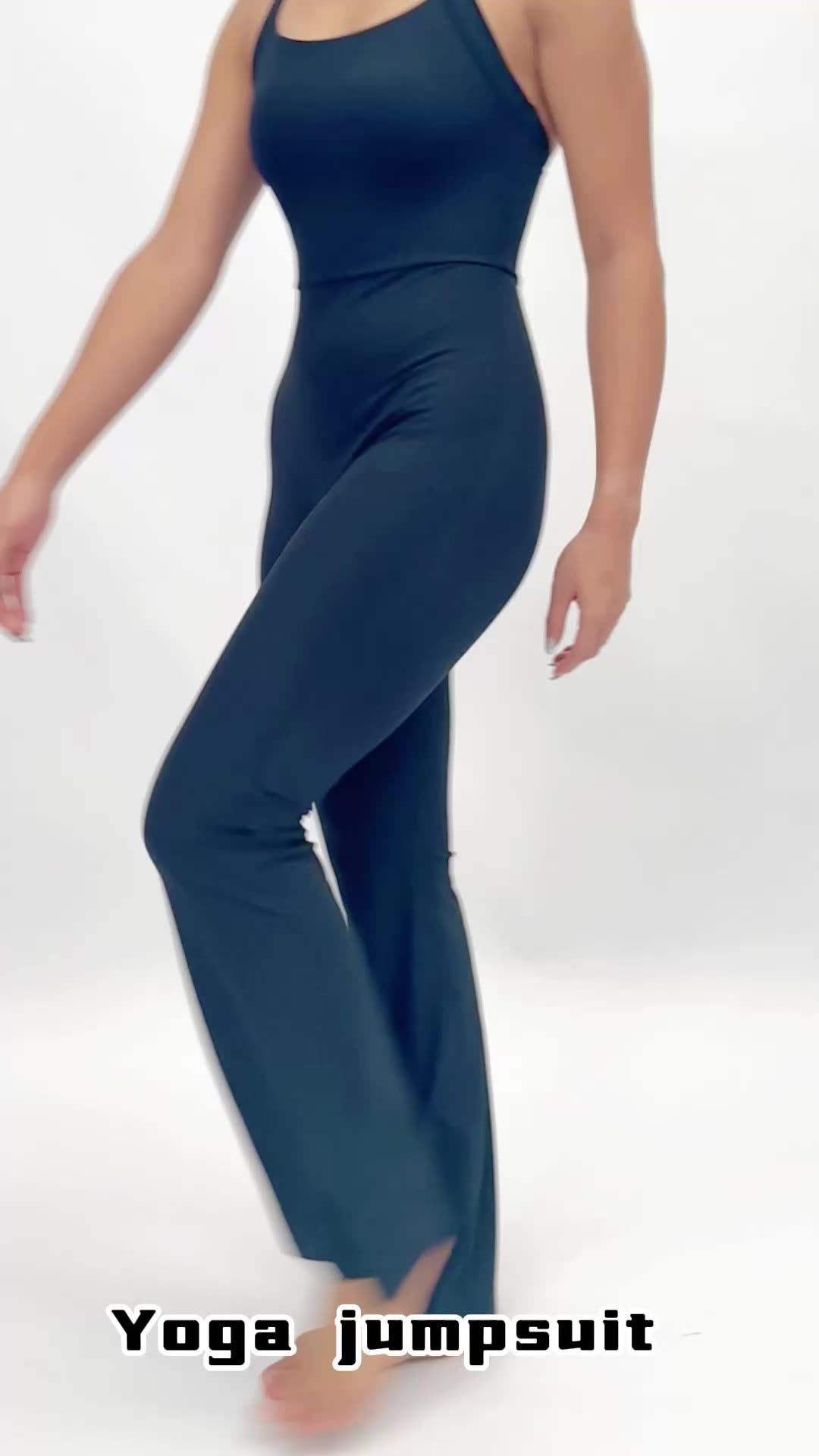 Ladies Skinny Plus Size Compression Flared Leggings Jumpsuit Workout Compression Woman Fitness ...