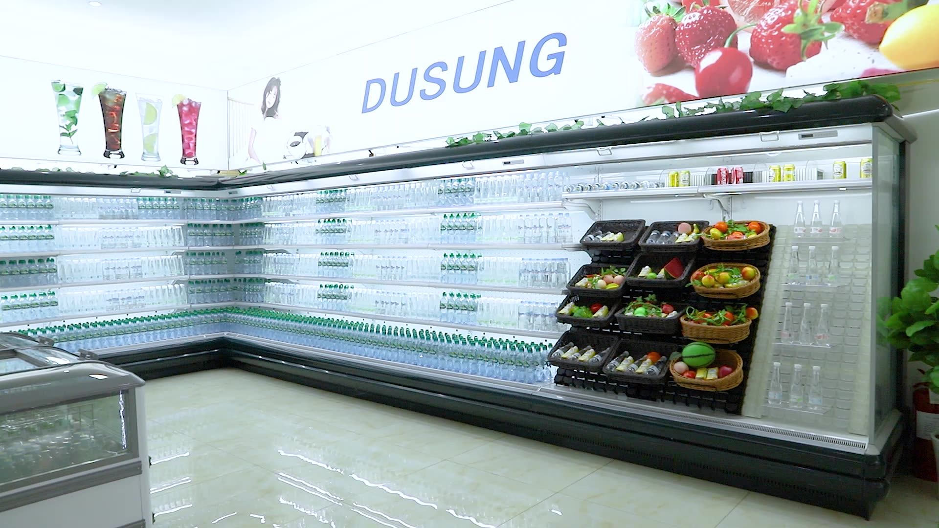 Lemari Es Multideck Komersial Lemari Kaca Tampilan Tegak Kulkas ...