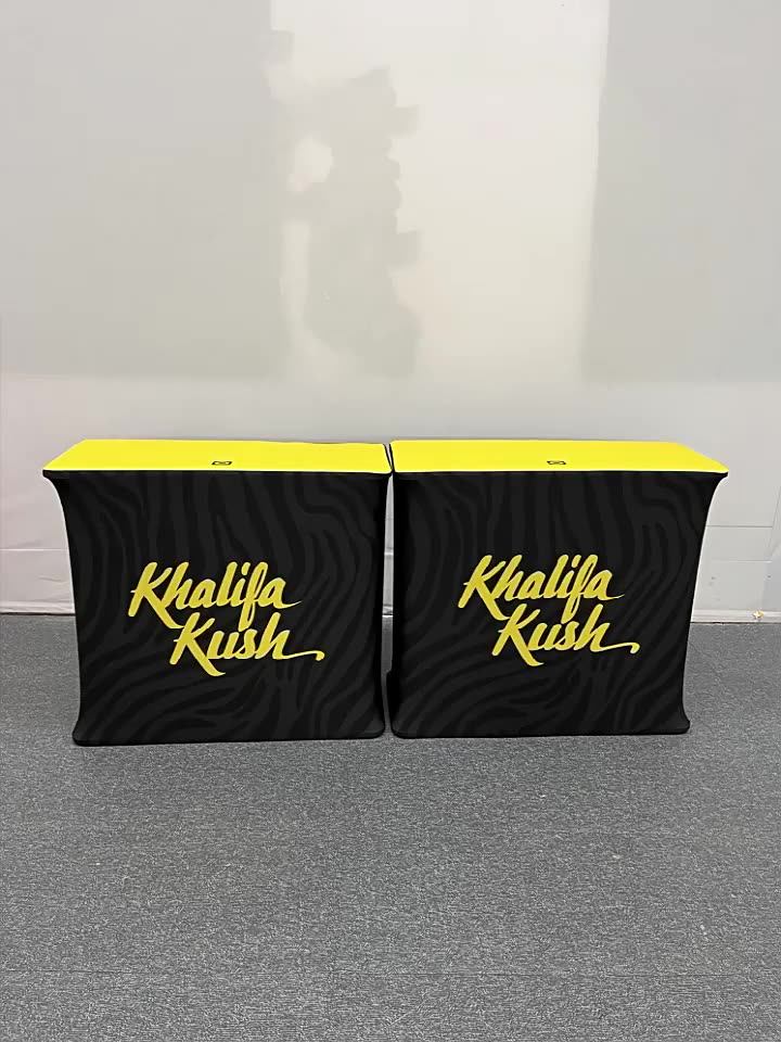 Rectangle Pop Up Counter Foldable Trade Show Counter Desk Pop Up Booth ...