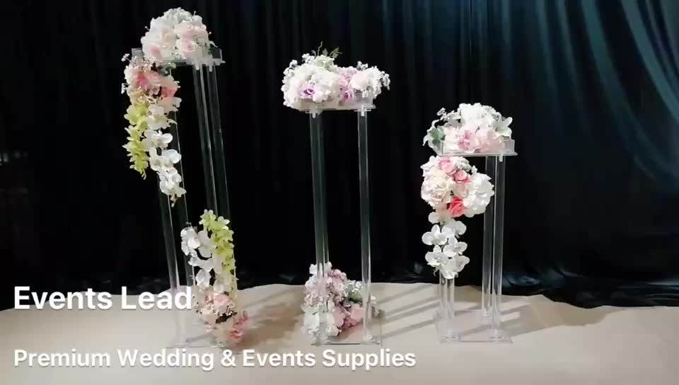 Vines Concise Clear Crystal Acrylic Plastic Flower Aisle Walkway Stands ...