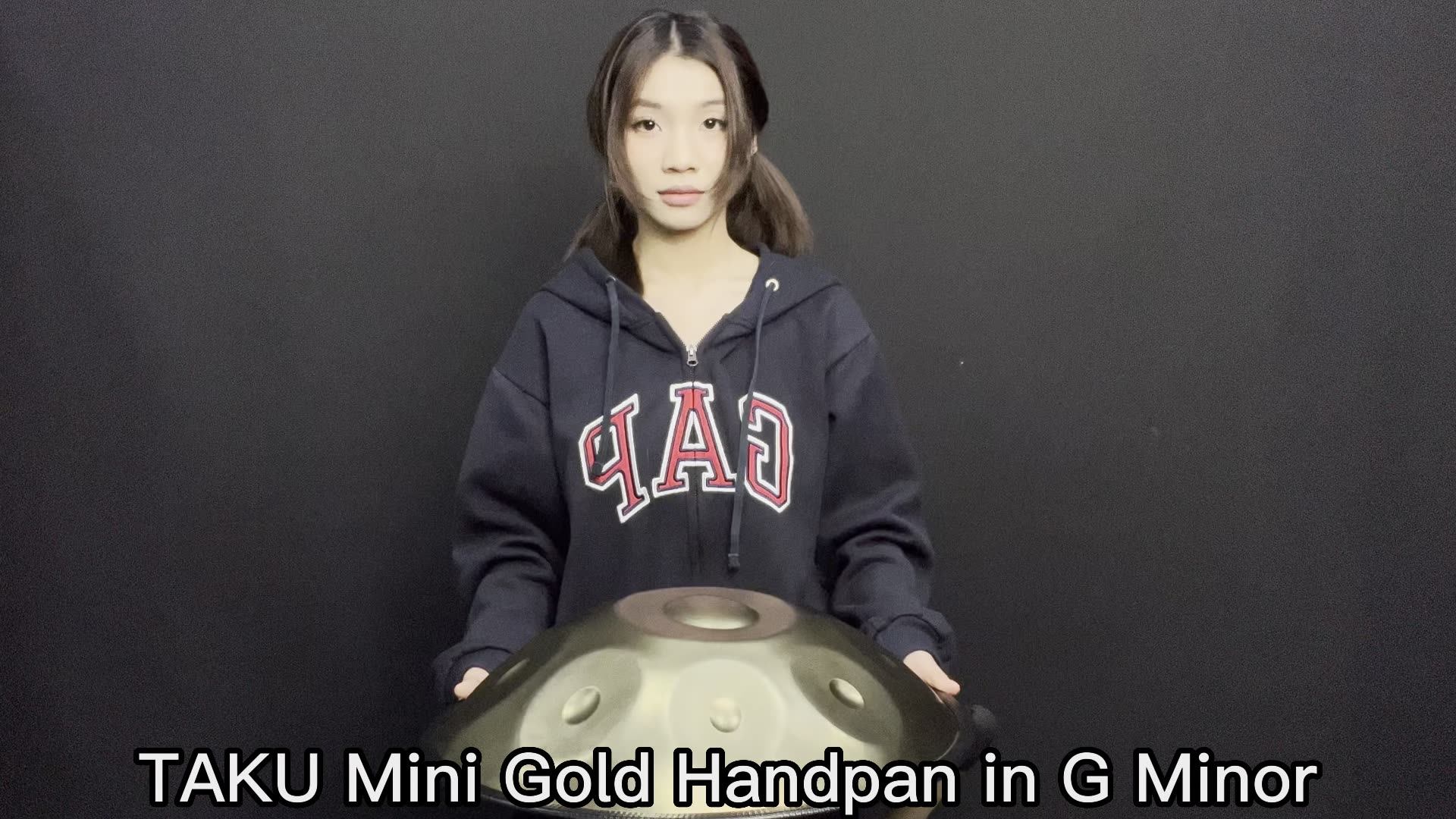 Taku Gold Mini Handpan 9 Notes G Minor Healing Sound Drum Hand Pan ...