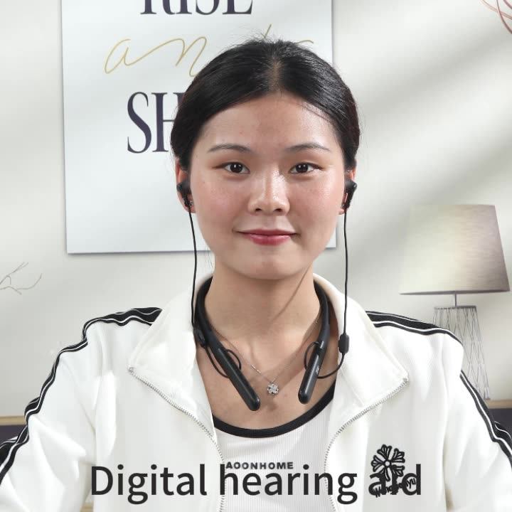 Digital Hearing Aid 16 Channels Otc Bluetooth 5.3 Neckband Sound Amplifier Rechargeable Noise ...