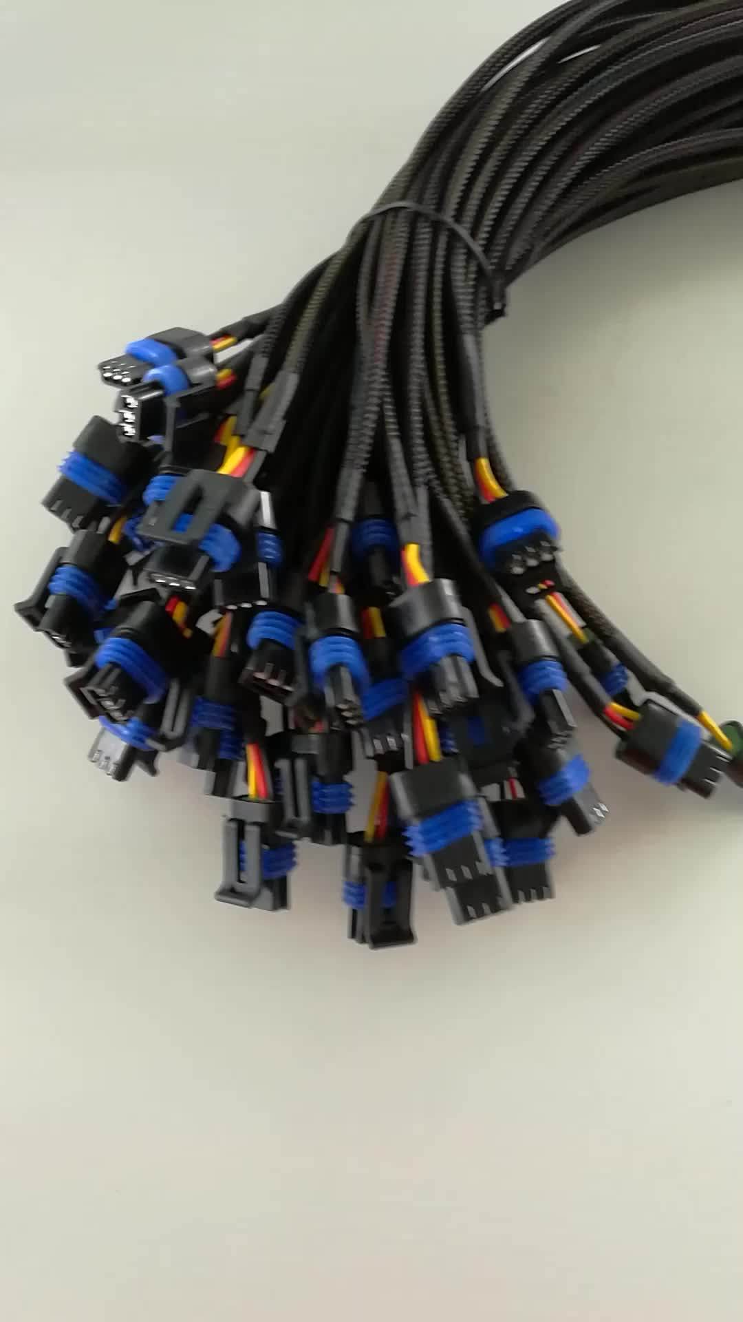 Automotive 3 Pin Waterproof Connector Light Wire Harness Assembly ...