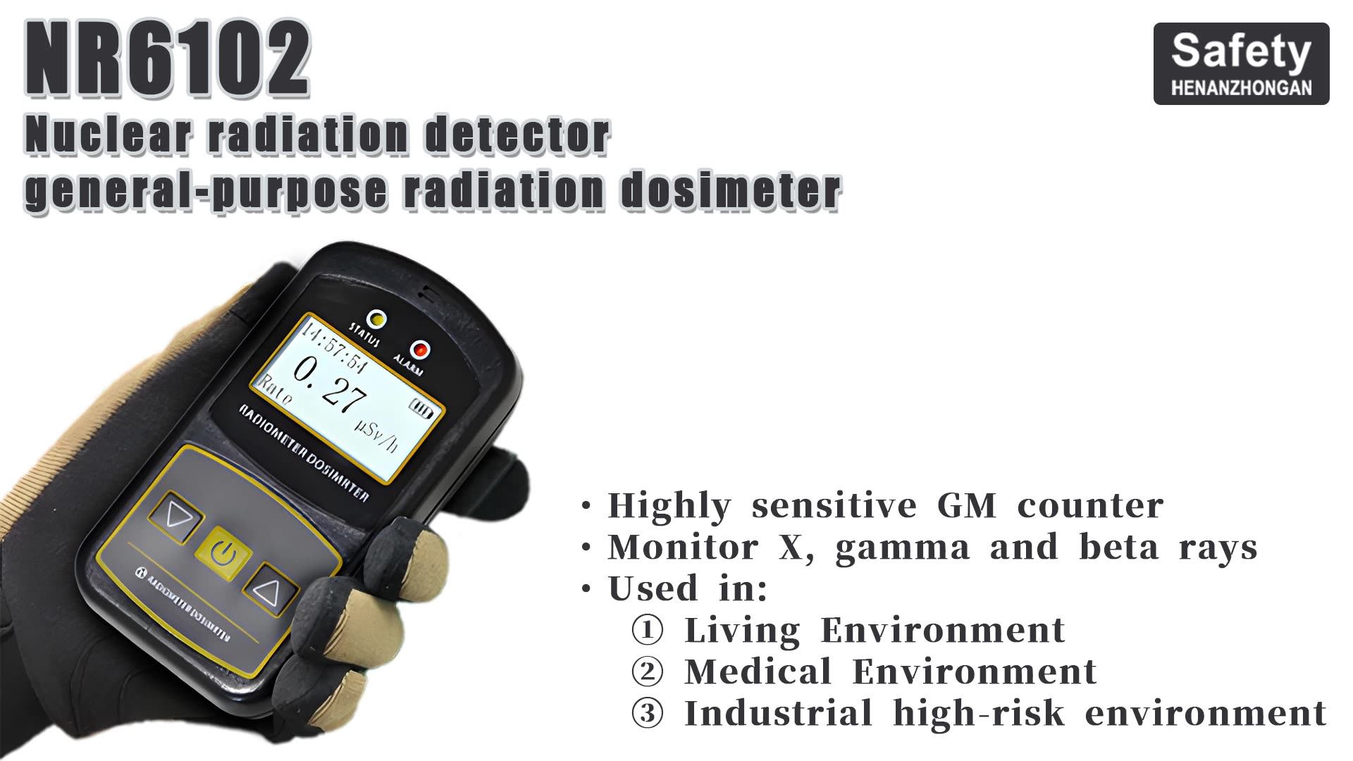 Personal Radiation Detector Alpha Beta X Ray Gamma Radiation Dosimeter ...