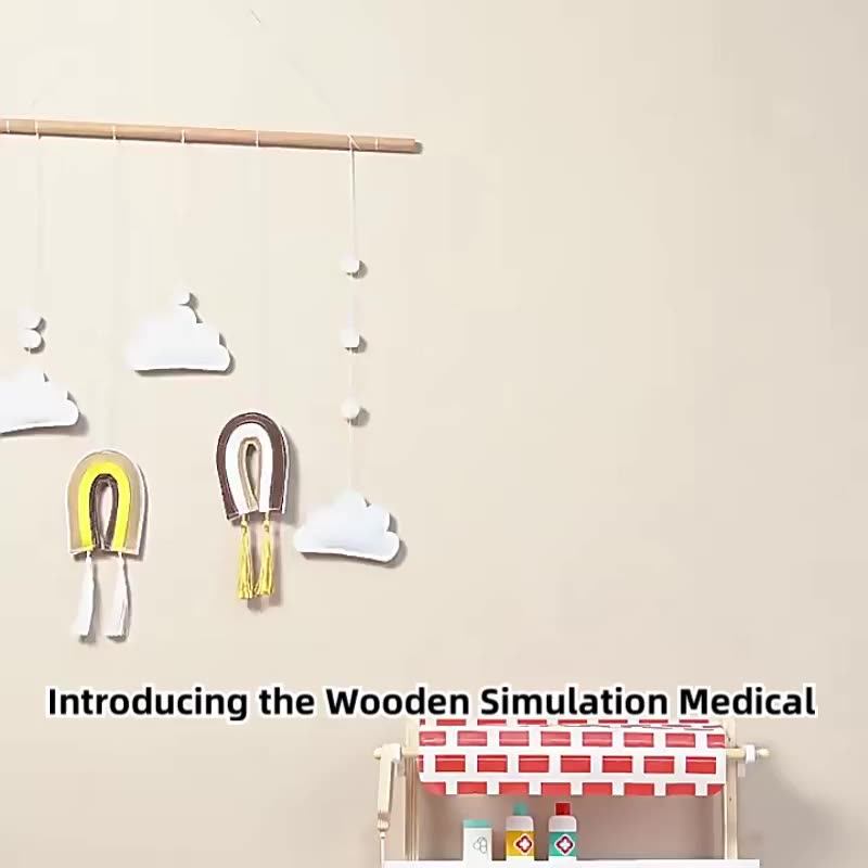 Wooden Simulation Medical Clinic Stand Children's Role Pretend Play ...