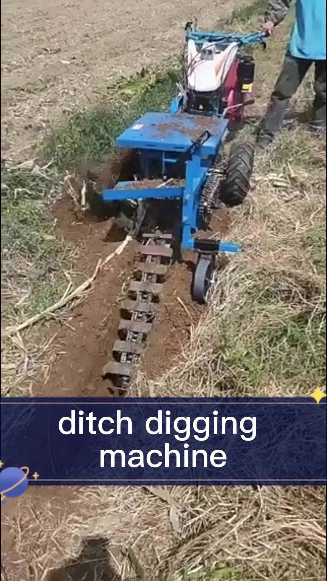Trencher Ditcher Single Double Chain Ditch Digging Machine Hand-plush ...