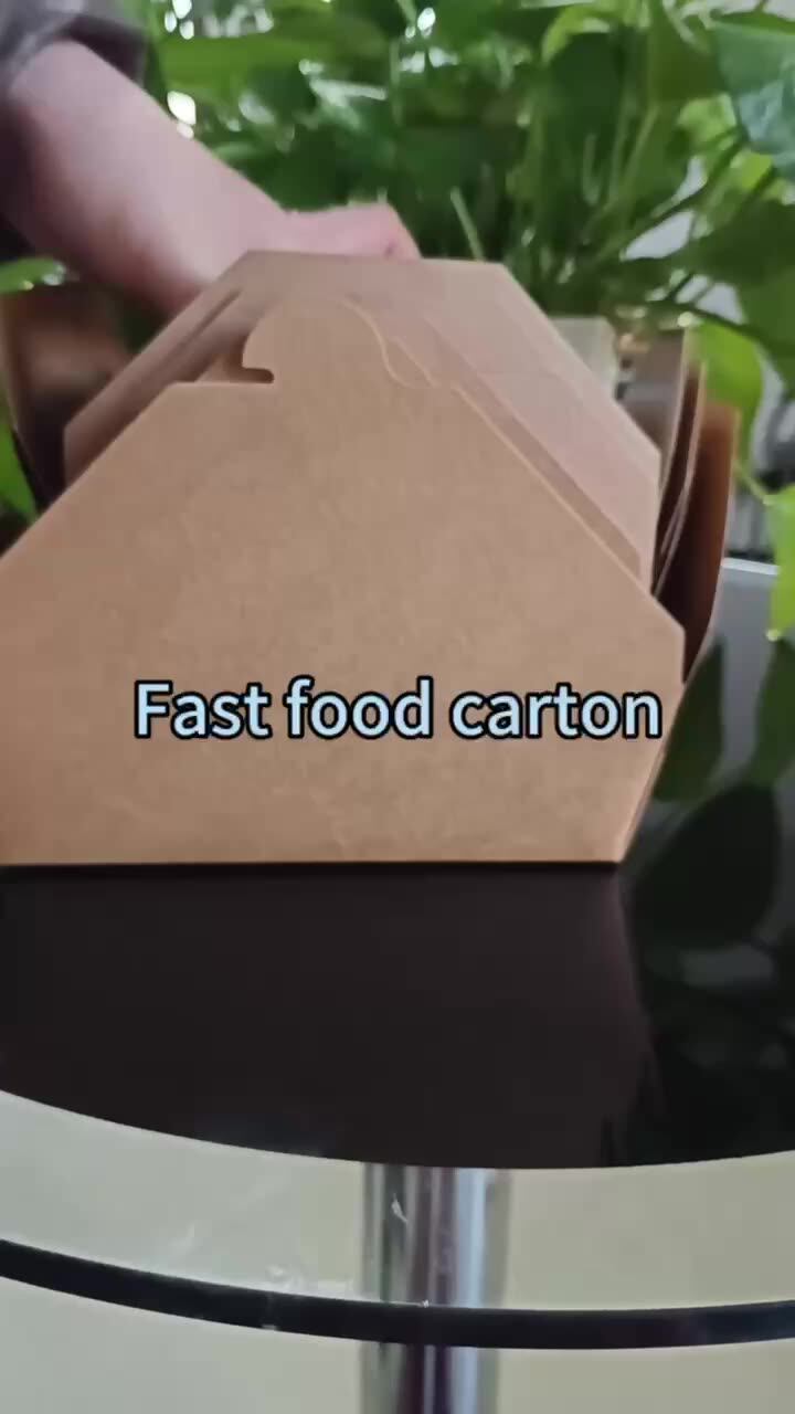 Recyclable Take Out Food Containers Disposable Kraft Paper Food Lunch ...