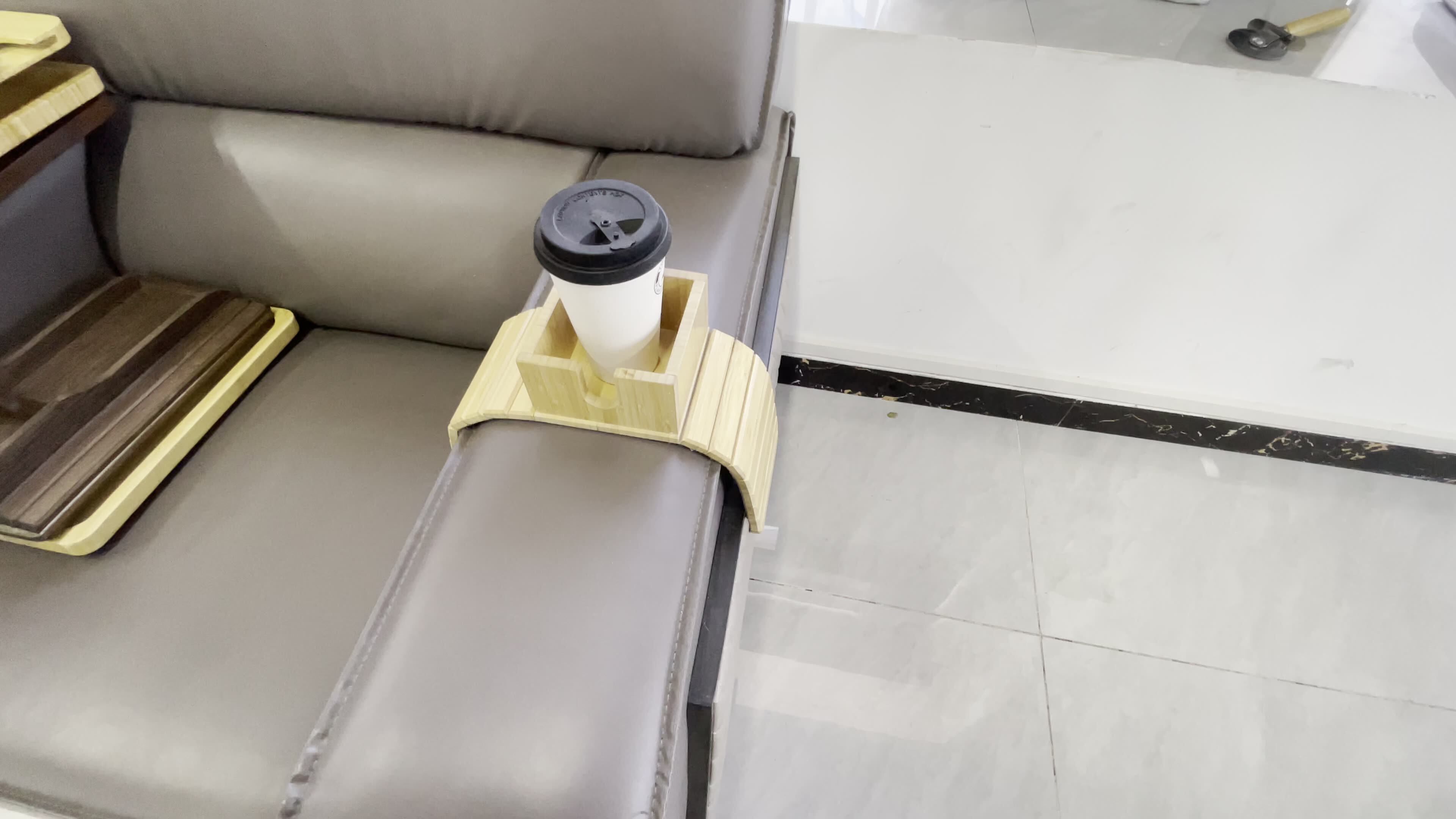 New Arrivals Bamboo Couch Coaster Anti-spill Couch Cup Holder Natural ...