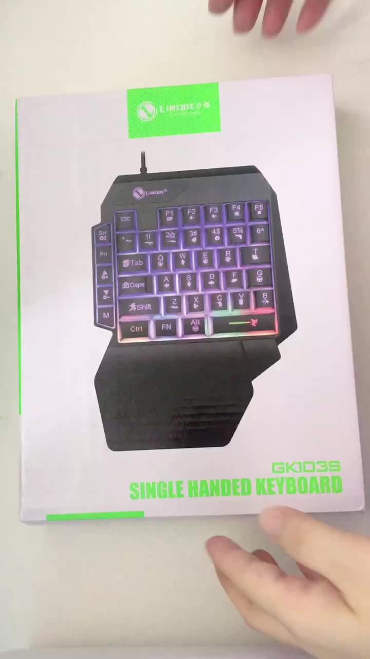 Gk103 One-handed Keyboard Mini Mobile Phone Throne With Luminous Game Keyboard Mechanical Feel ...