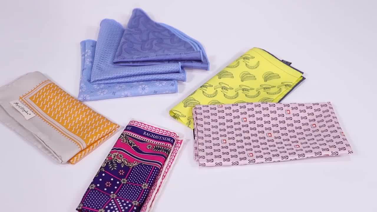 Woven Jacquard Custom Handkerchief Plain Sublimation Pocket Square ...