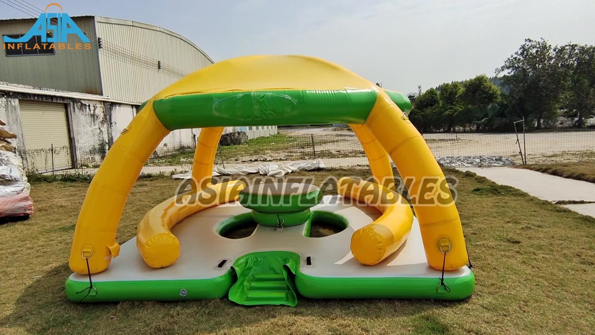Swimming Water Inflatable Pontoon Boat Fishing Floating Platform ...