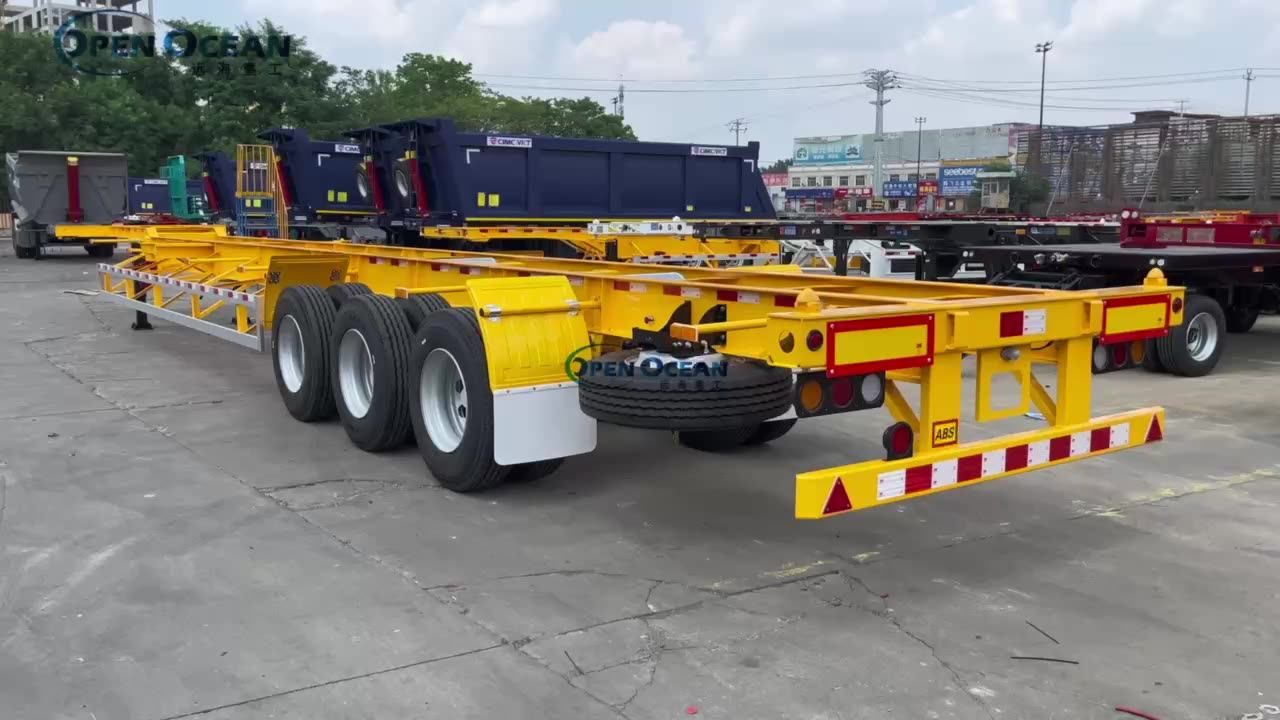 3axles 20ft 40ft Frame Chassis Skeletal Skeleton Semi Trailer 40ft ...