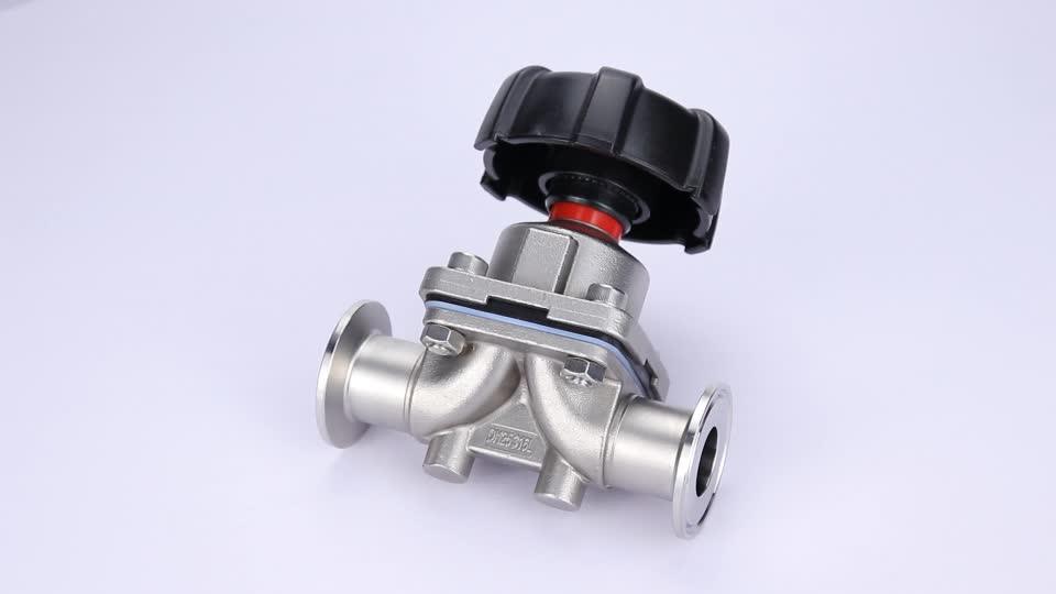 Stainless Steel Sanitary Clamped Diaphragm Membrane Valve With Ptfe ...
