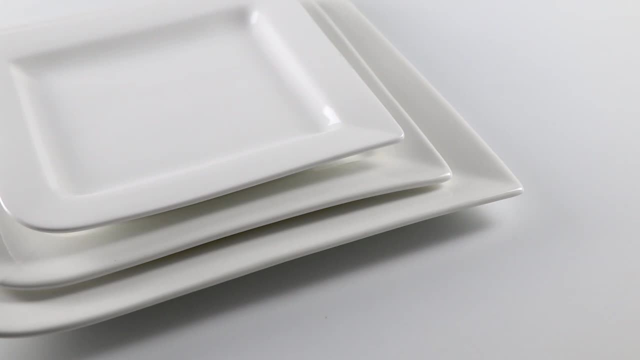 Hotel And Restaurant White Porcelain Dinner Plate Square Ceramic Plate ...