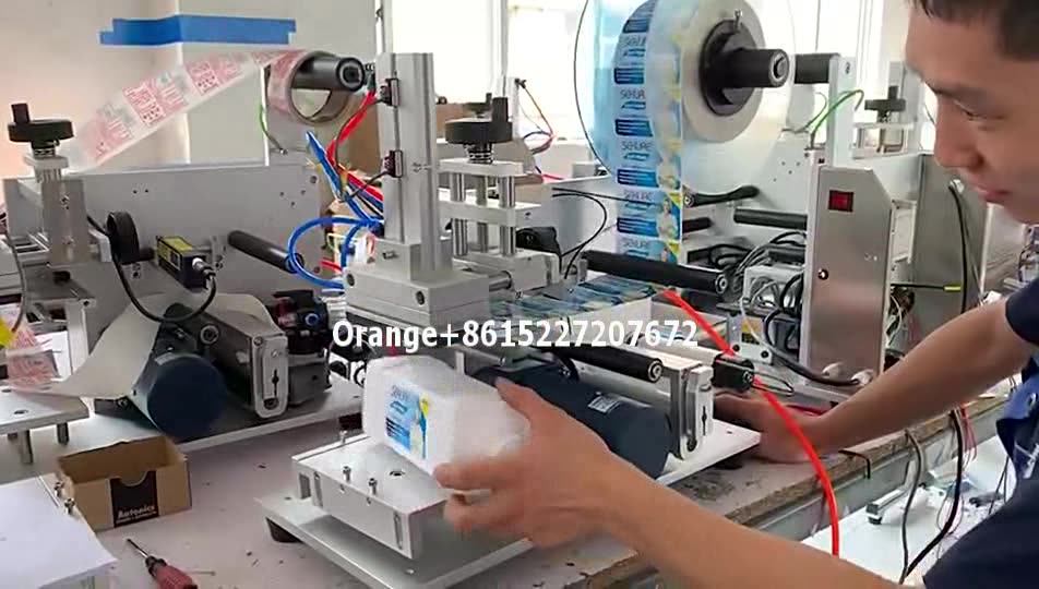 Semi-automatic Plastic Bottle Cans Jars Flat Surface Sticker Adhesive ...