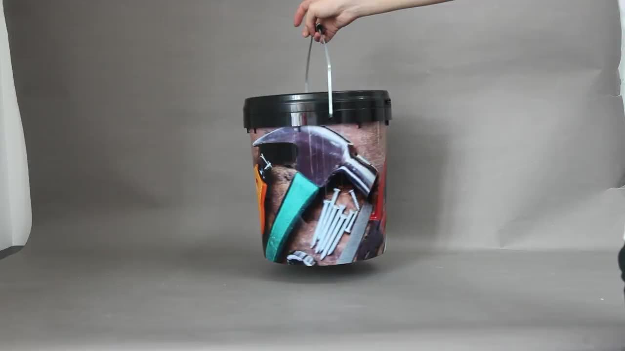 Small Transparent/clear Plastic Pail Food Bucket 1 Liter With Lid For ...