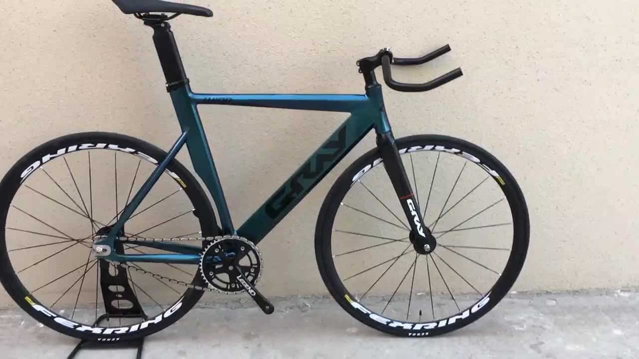 Gray Fixed Gear Bicycle Aluminum Alloy Frame Race Speed Fixed Teeth ...