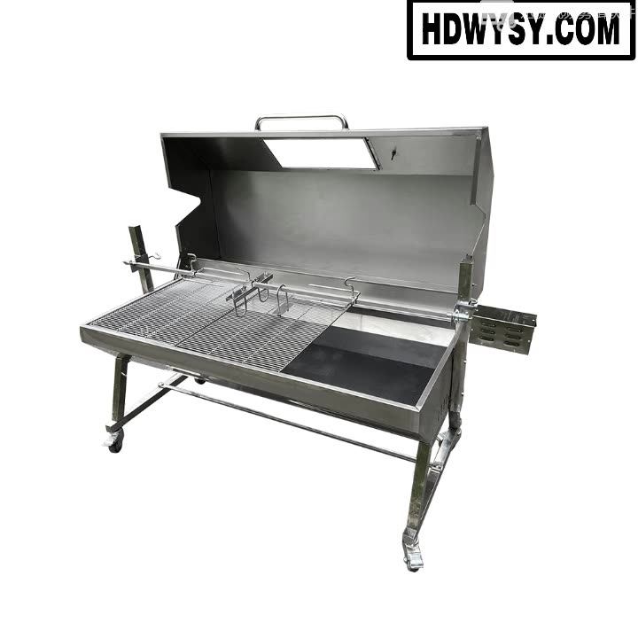Outdoor Large Stainless Steel Hog Lamb Charcoal Barbeque Bbq Rotisserie ...