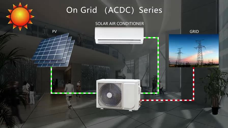 9000,12000,18000,24000btu Solar Powered Air Conditioner Acdc Solar Mini ...