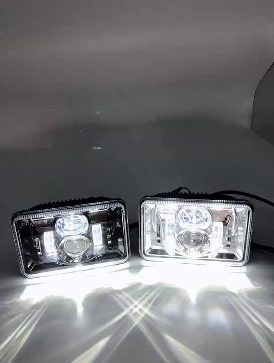 4pcs Dot Approved Black Projector 4x6 Inch Led Headlights Rectangular ...