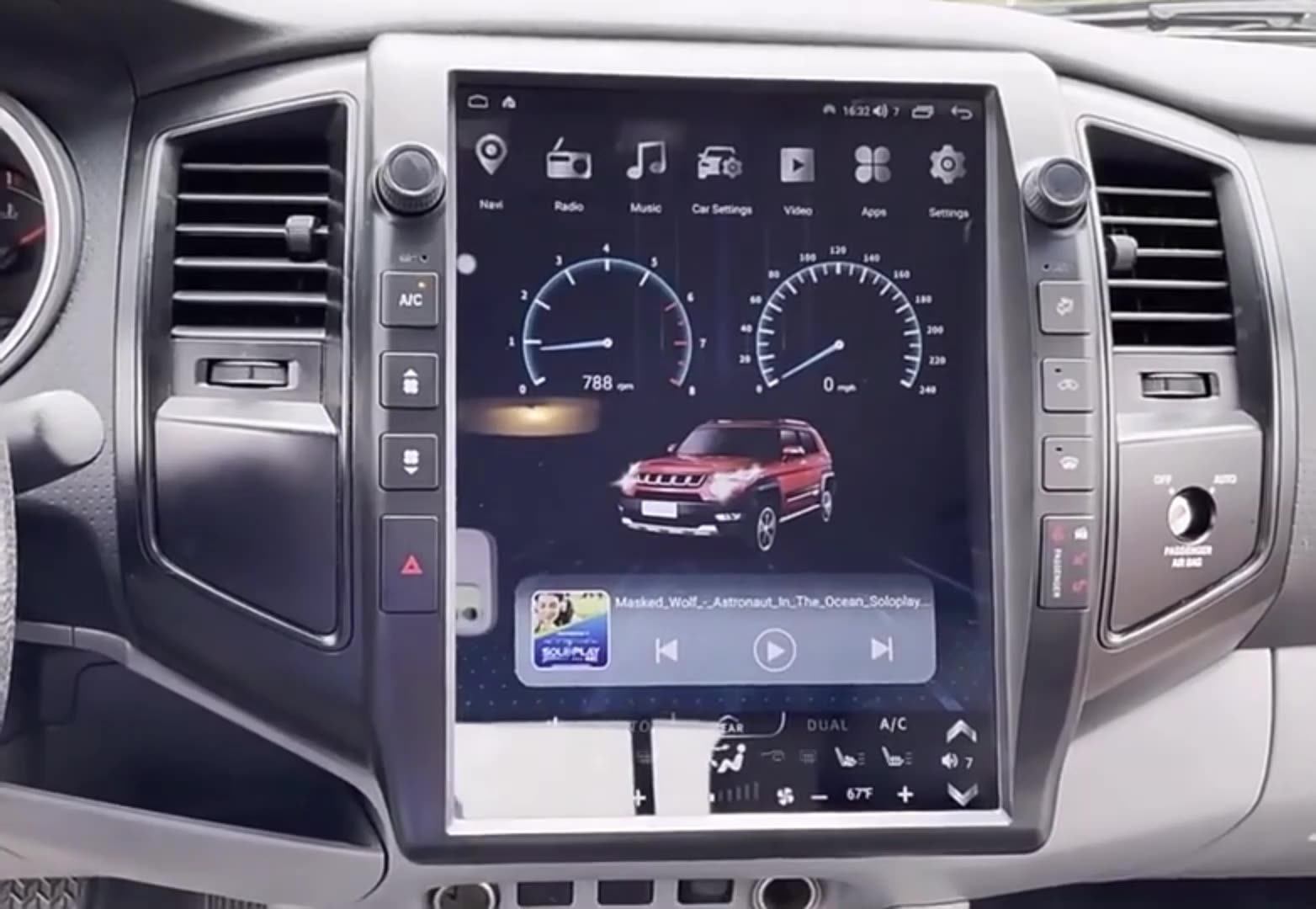 13 Inch Carbon Steering Wheel Control Android 12 Vertical Touch Screen ...