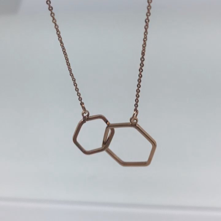 Minimalist Gold Jewelry Two Hexagon Pendant Geometric Necklaces ...